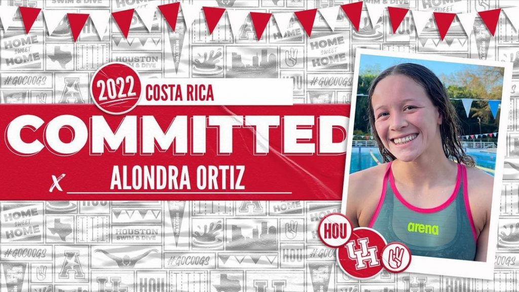 Nadadora costarricense Alondra Ortiz fue fichada por la Universidad de ...